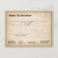 Airliner 787 - Airplane Blueprint Drawing Plans SD Postcard | Zazzle