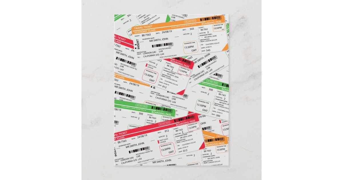 Airliner tickets postcard | Zazzle