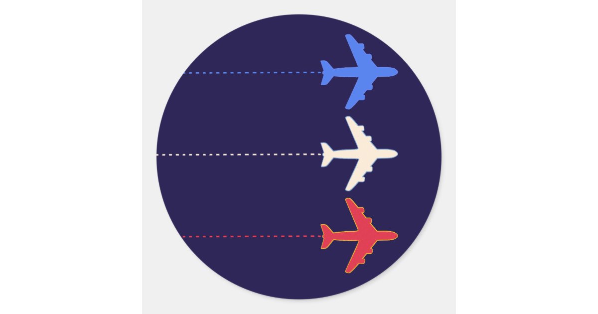 airlines airplanes classic round sticker | Zazzle