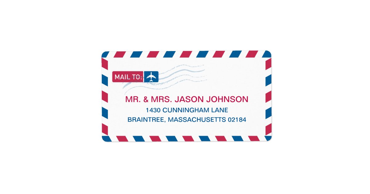 Airmail Address Mailing Label | Zazzle