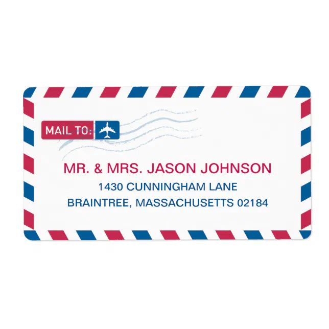 Airmail Address Mailing Label | Zazzle