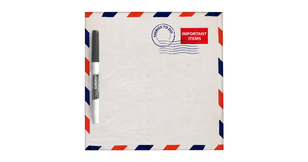 airmail envelope dry erase board | Zazzle
