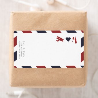 Airmail Label with Return Address | Zazzle