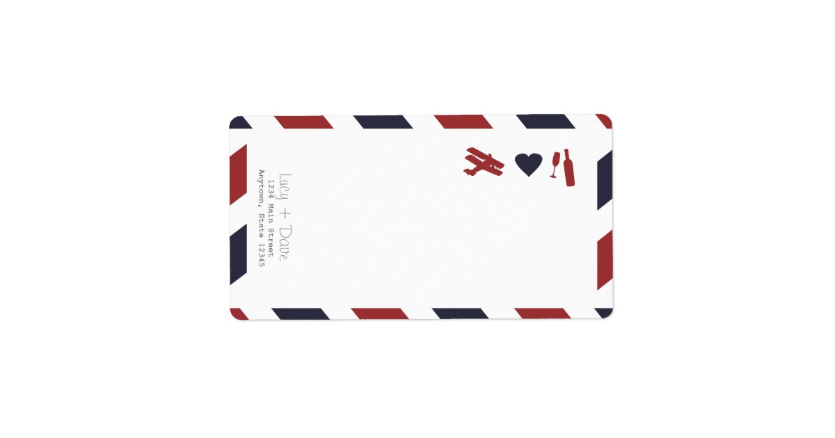 Airmail Label with Return Address | Zazzle