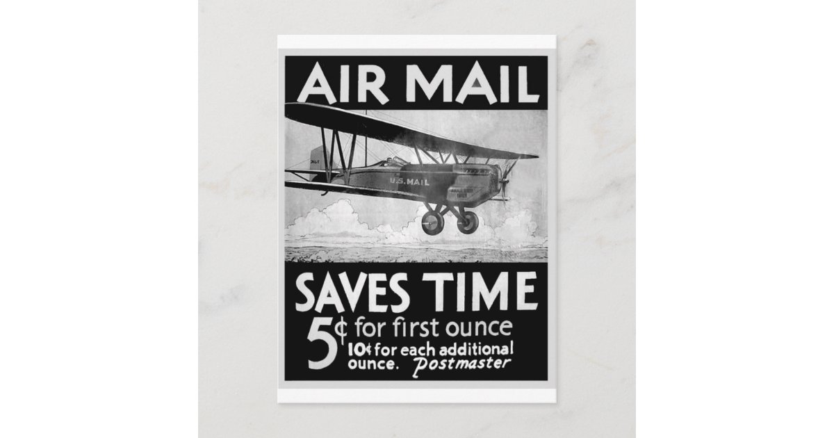 Airmail Poster Postcard | Zazzle