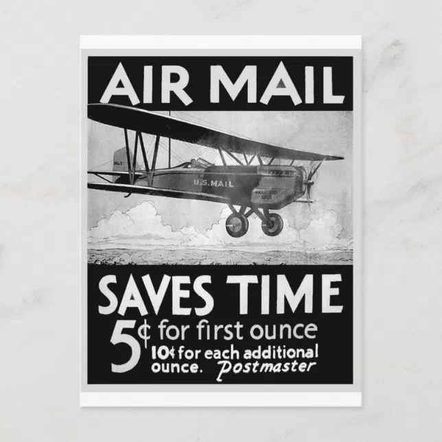 Airmail Poster Postcard | Zazzle