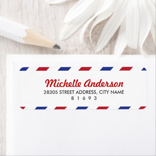 Airmail Return Address Labels | Zazzle