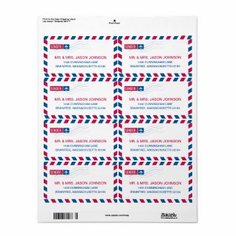 Airmail RETURN ADDRESS Mailing Label | Zazzle
