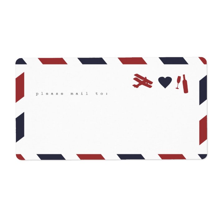 Airmail Sticker Labels - Travel, Love, Celebrate! | Zazzle.com