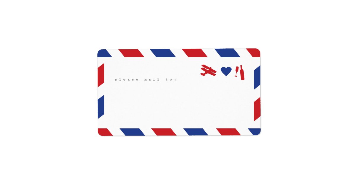 Airmail Sticker Labels - Travel, Love, Celebrate! | Zazzle