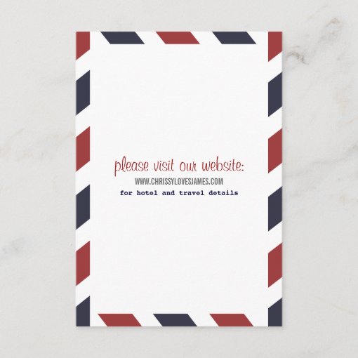Airmail Travel and Hotel Insert Card | Zazzle