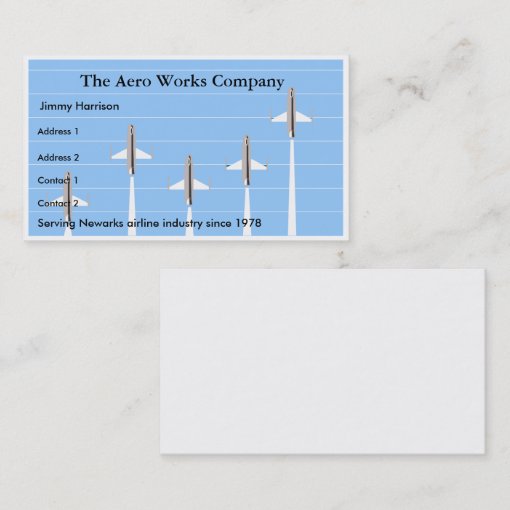 Airplane Airline Aeronautics Aviation Business Card | Zazzle