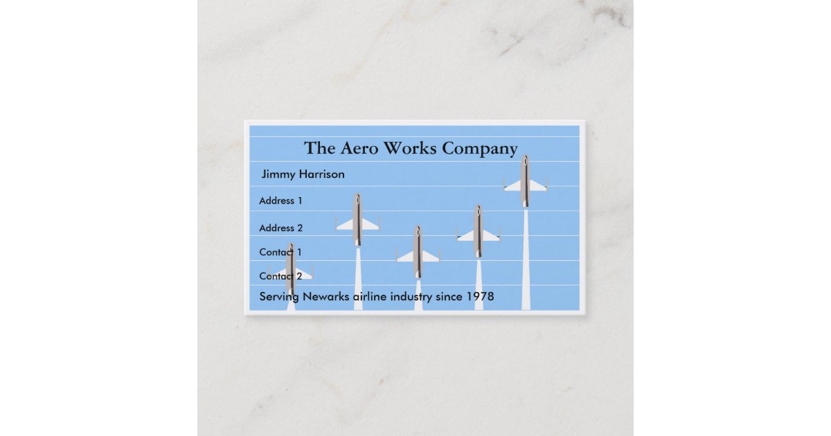 Airplane Airline Aeronautics Aviation Business Card | Zazzle