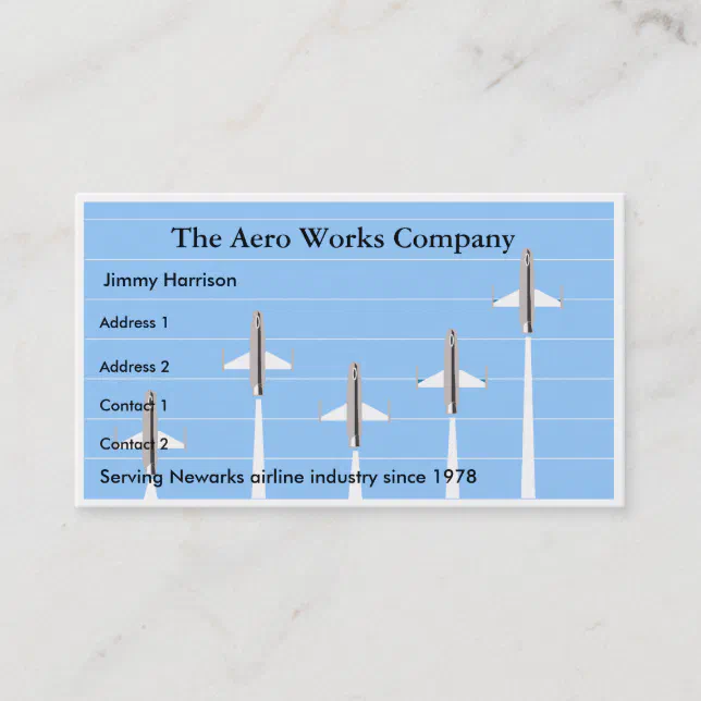 Airplane Airline Aeronautics Aviation Business Card | Zazzle