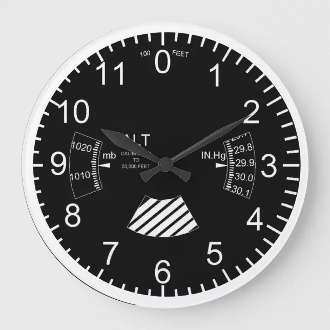 airplane altimeter wall clock | Zazzle