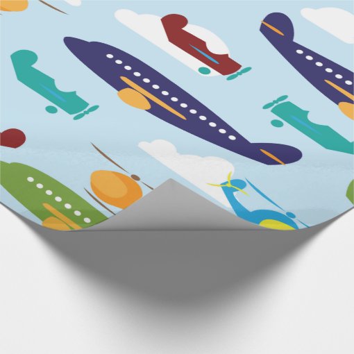 Airplane Aviation Theme Gift Wrap | Zazzle