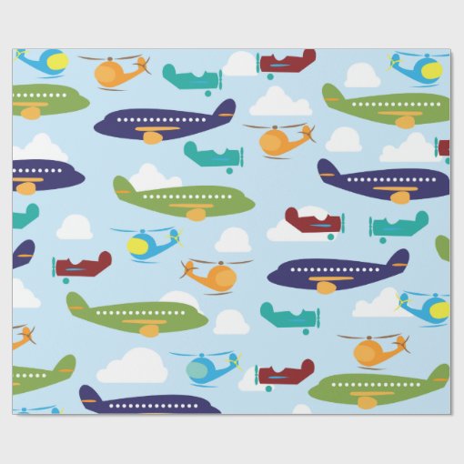 Airplane Aviation Theme Gift Wrap | Zazzle