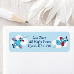 Airplane Aviator Baby Boy Address Labels | Zazzle