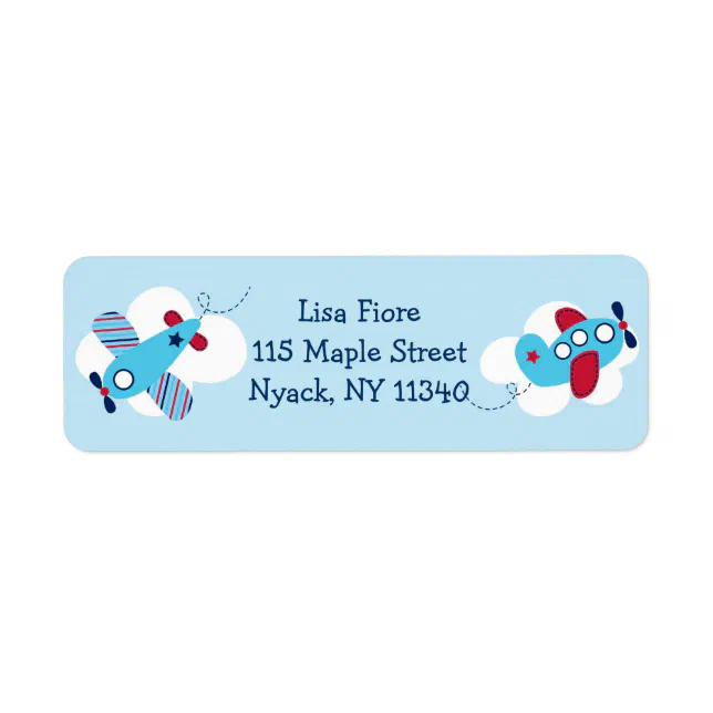 Airplane Aviator Baby Boy Address Labels | Zazzle