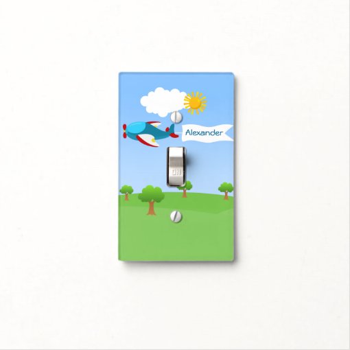 Airplane Banner Boy Light Switch Cover | Zazzle
