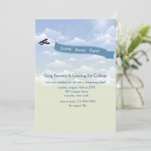 Airplane Banner Going Away Invitation | Zazzle