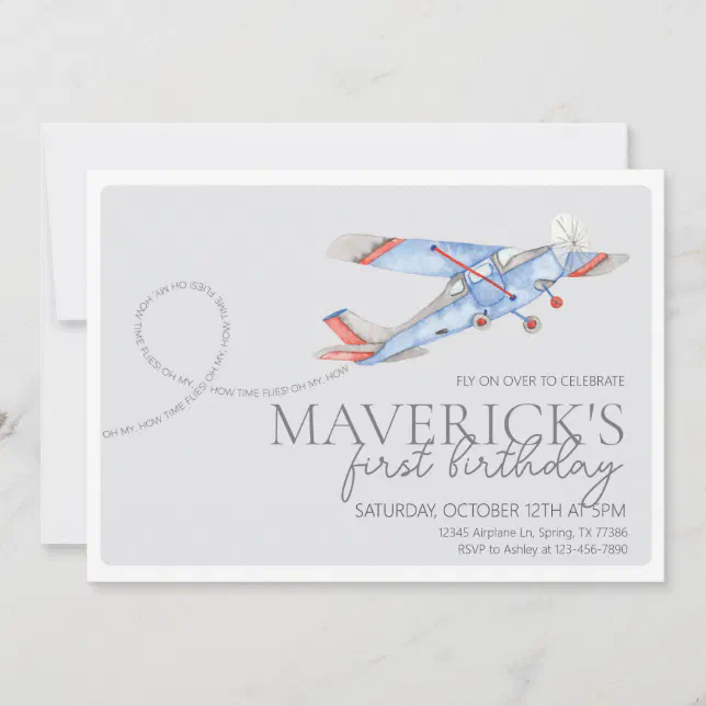 Airplane Birthday Invitation | Zazzle