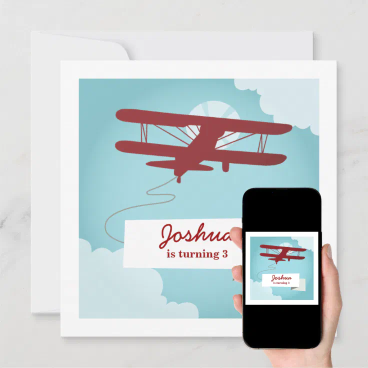Airplane Birthday Invitation | Zazzle