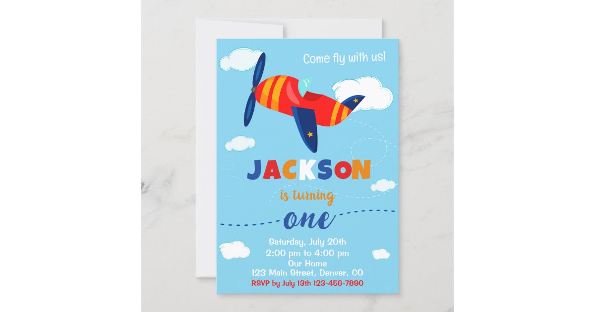 Airplane birthday invitation Pilot party invite | Zazzle
