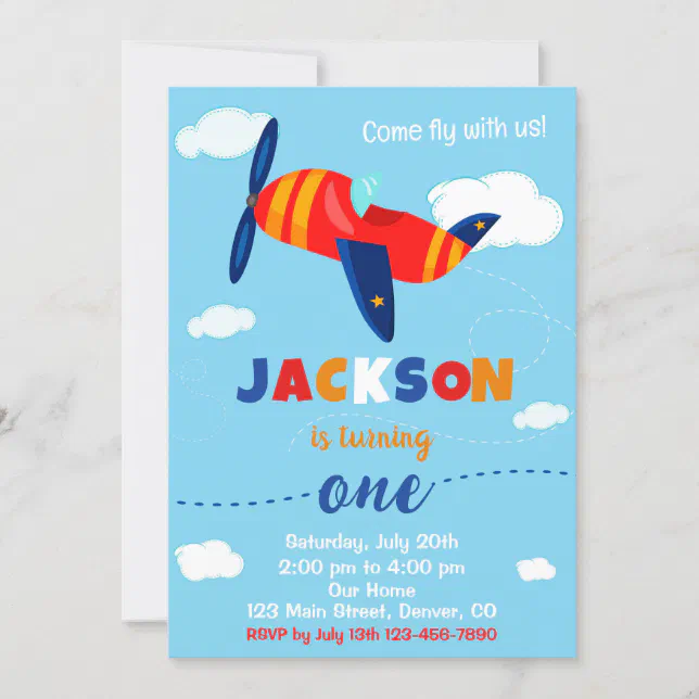 Airplane birthday invitation Pilot party invite | Zazzle