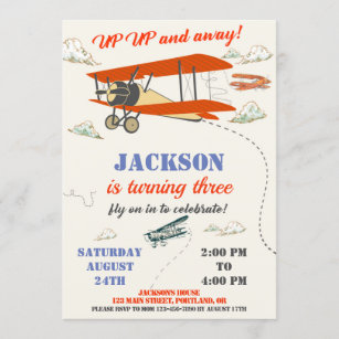 Pilot Birthday Invitations | Zazzle