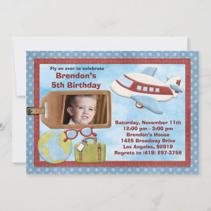 Airplane Birthday Party Invitation | Zazzle