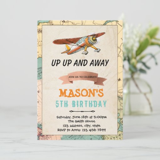 Airplane birthday party invitation | Zazzle