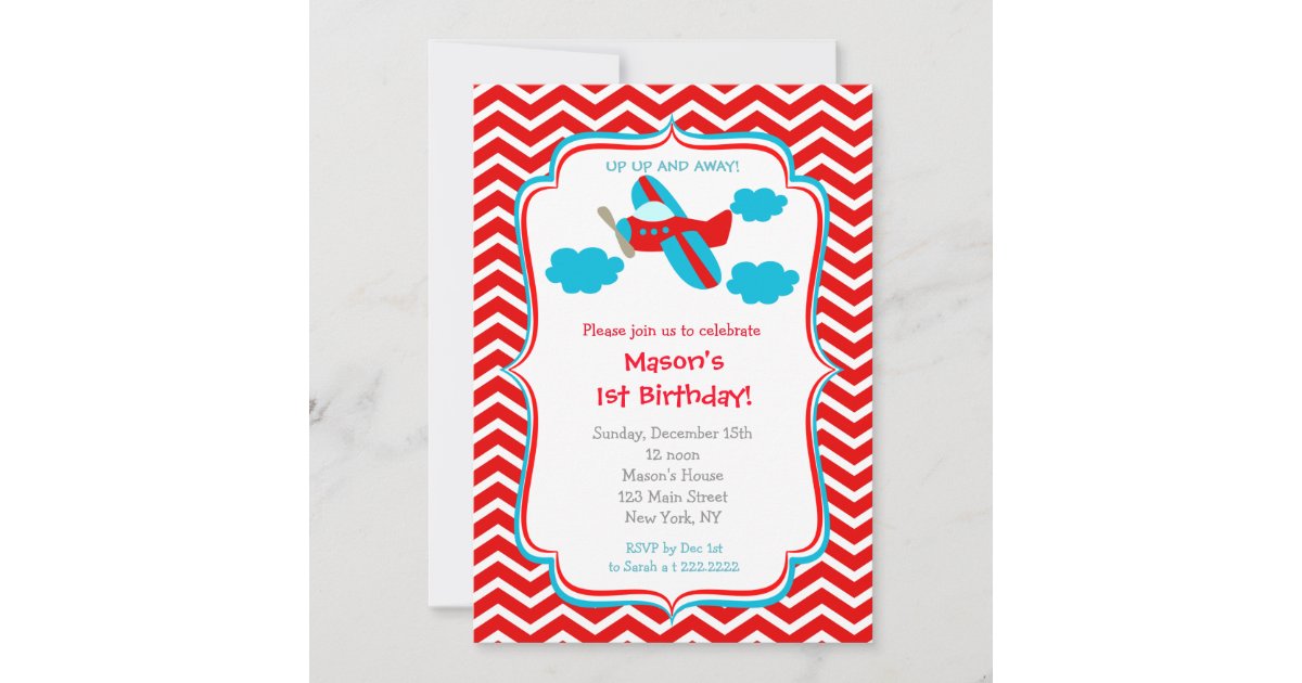 Airplane Birthday Party Invitations | Zazzle
