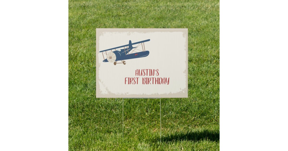 Airplane Birthday Yard Sign | Zazzle