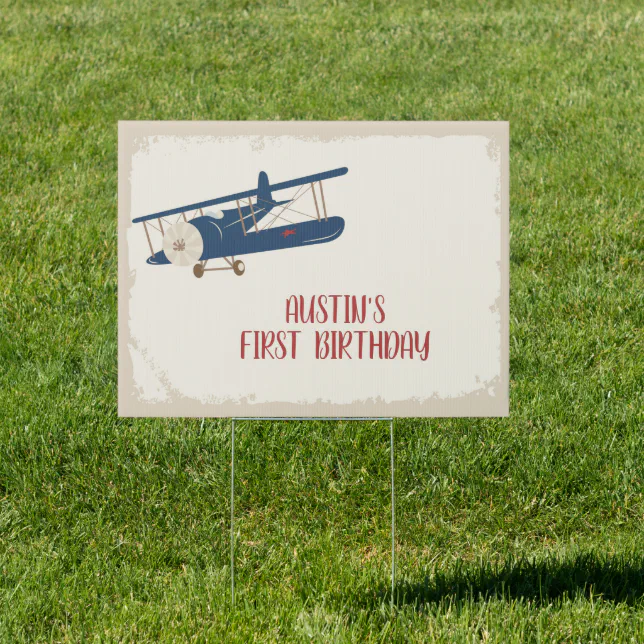 Airplane Birthday Yard Sign | Zazzle
