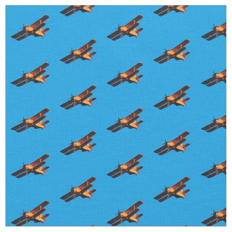Vintage Airplane Aviator Travel Adventure Pilot Fabric | Zazzle