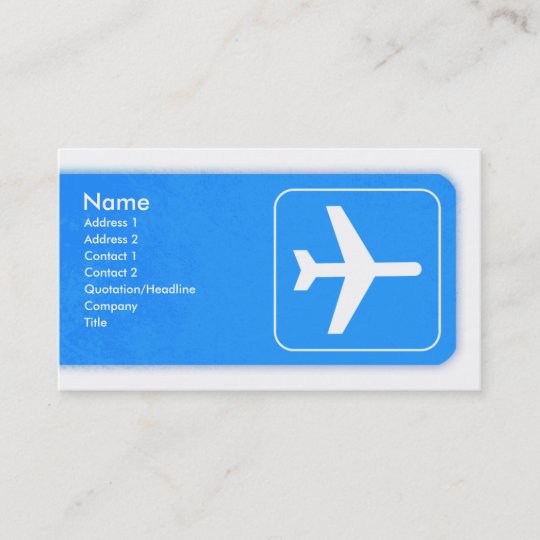Airplane Business Card template | Zazzle.com