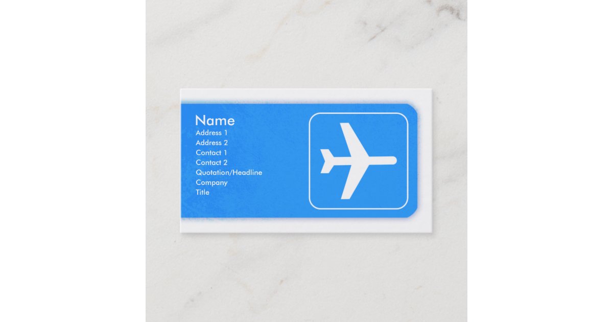 Airplane Business Card template | Zazzle