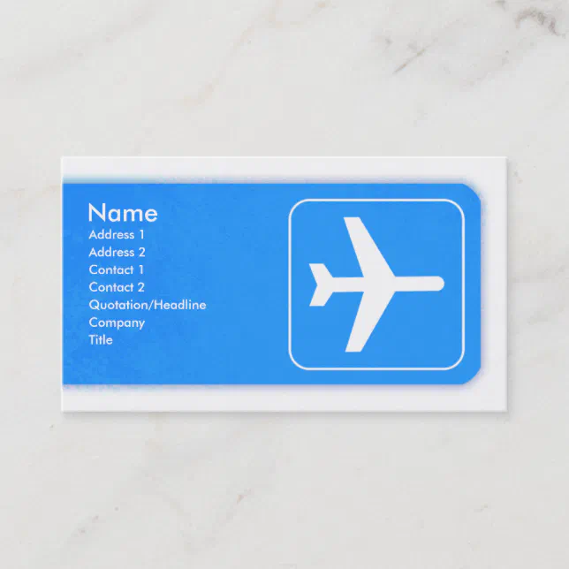 Airplane Business Card template | Zazzle