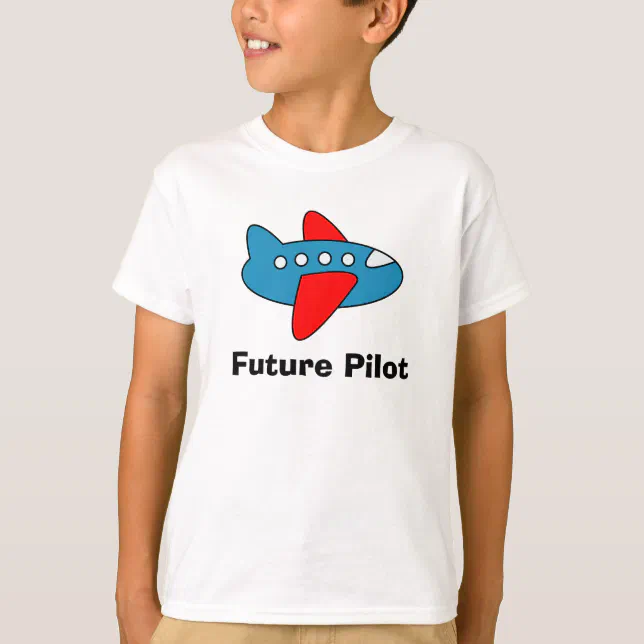 Airplane cartoon kids tee shirt for future pilot | Zazzle