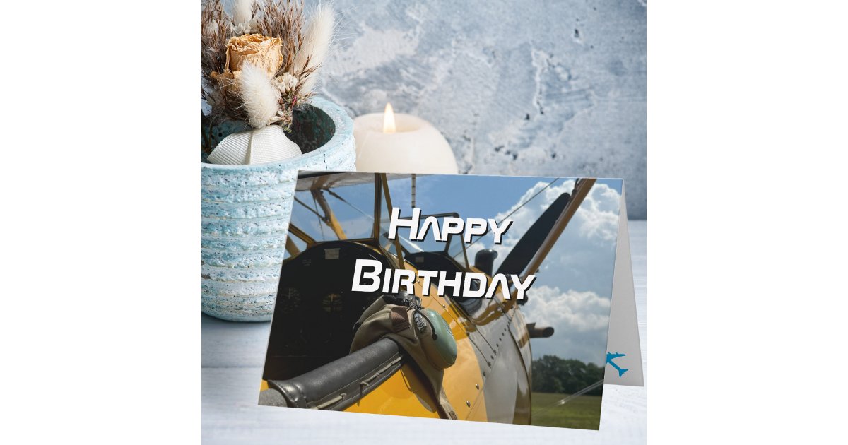 Airplane cockpit, Cool Aviation Pilot Birthday Card | Zazzle