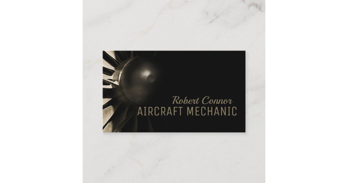 Airplane Engine Aircraft Mechanic Business Card | Zazzle