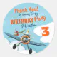 Airplane Fighter Pilot Boy Birthday Classic Round Sticker | Zazzle