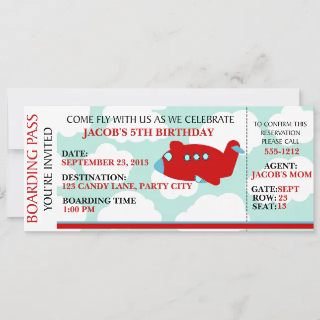 Airplane Flying birthday invitation customize | Zazzle