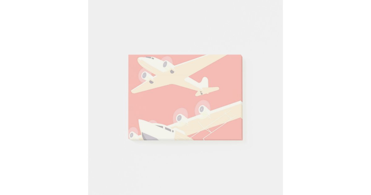 Airplane Flying Vintage WPA Colorful Post-it Notes | Zazzle