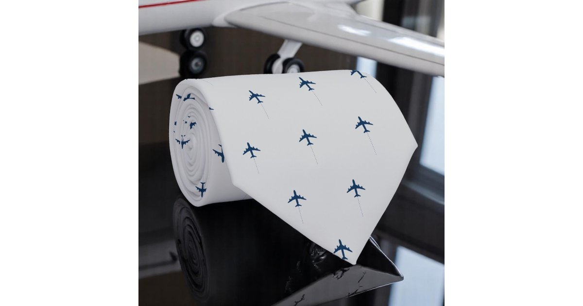 Airplane Gray Tie with Planes Pattern | Zazzle
