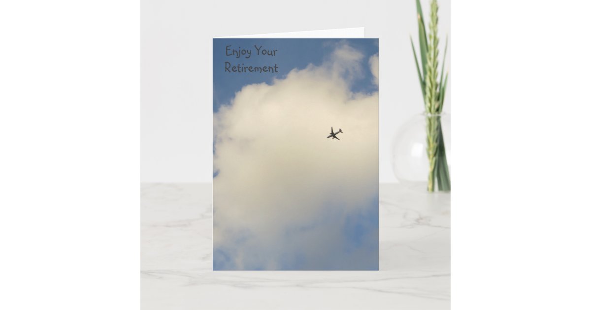 Airplane in the Sky Retirement Card | Zazzle
