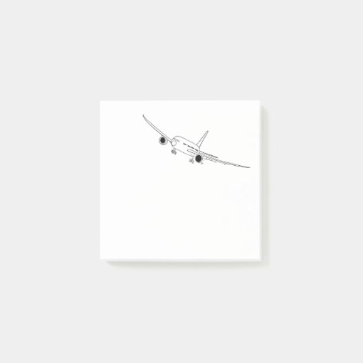 Airplane inked illustration post-it notes | Zazzle