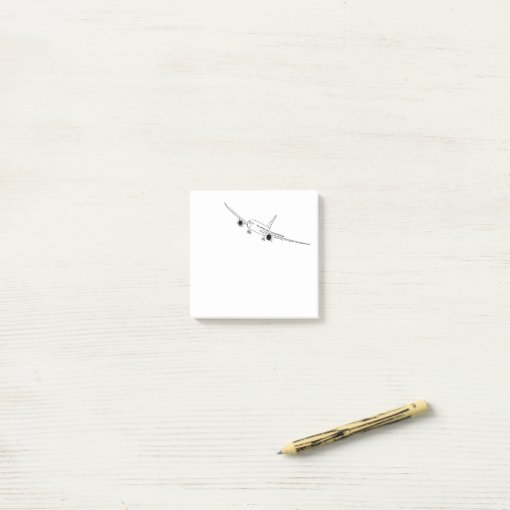 Airplane inked illustration post-it notes | Zazzle