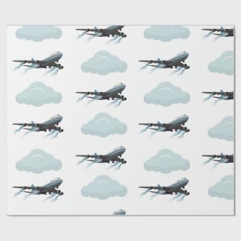 Airplane. Jumbo jet. Wrapping Paper | Zazzle